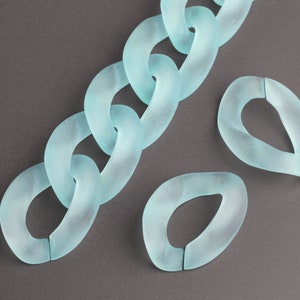 1ft Frosted Ice Blue Acrylic Chain Links, 28 X 20mm, Kawaii, Twisted ...