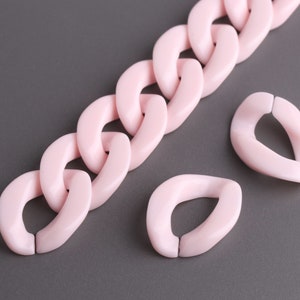 1ft Blush Pink Plastic Chain Links, 23mm X 17mm, Chunky Acrylic Chain ...