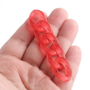 1ft Ruby Red Acrylic Chain Links, 23x17mm, Plastic Chain Link, Large ...
