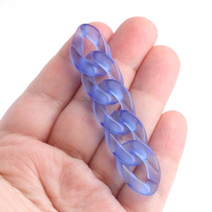 1ft Transparent Sapphire Blue Chain Links, 24 X 17mm, Chunky Chain ...
