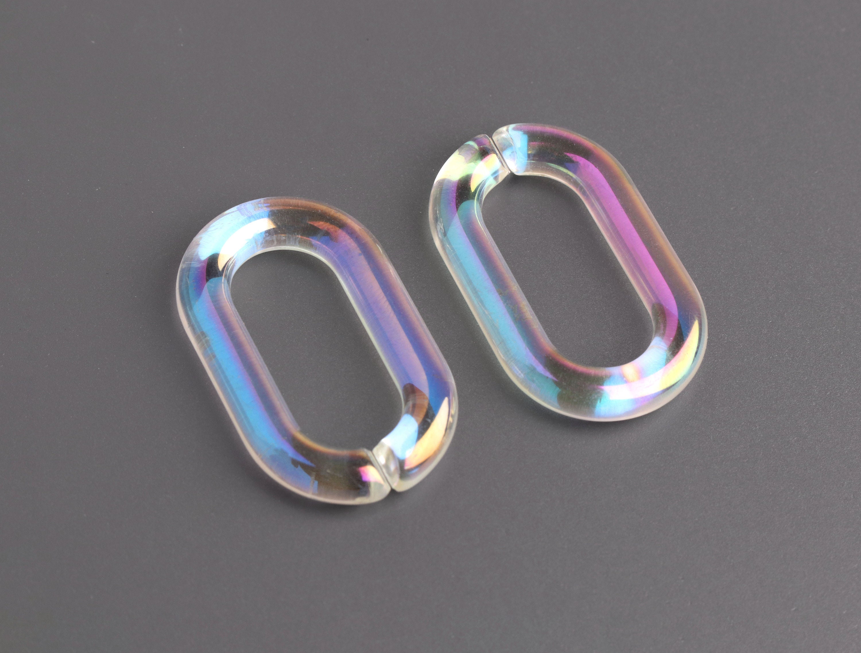1ft Opal Clear Acrylic Chain Links 38 X 22.5mm Iridescent - Etsy