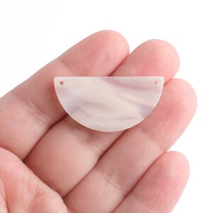 2 Cream Half Moon Connectors With 2 Holes, 37 X 18mm, Gold and Blue ...