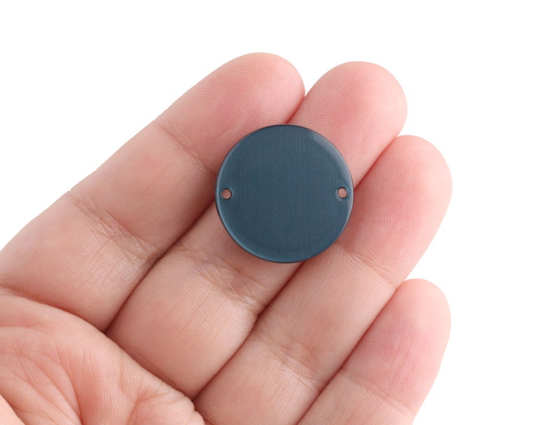 4 Marine Blue Circle Connector Earring Findings, Cellulose Acetate ...