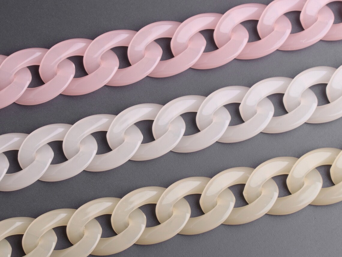 1ft Ethereal Acrylic Chain Links in Soft Pastels, 23 X 17mm, Light Pink ...
