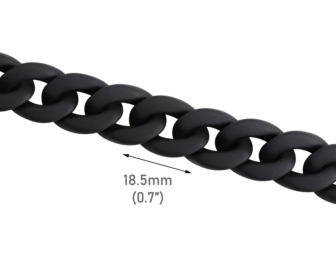 1ft Matte Black Small Acrylic Chain Links, 18.5 X 14mm, Easy to Put ...