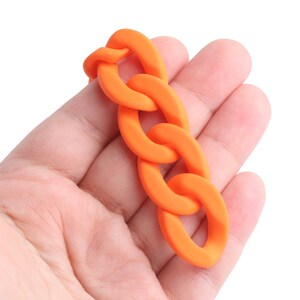 1ft Matte Orange Plastic Chain Links, 28 X 20mm, Neon Orange Bag Strap ...