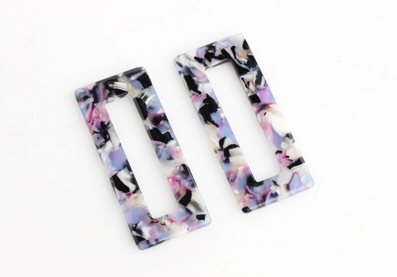 2 Rectangle Ring in Ultraviolet Purple Tortoise Shell Dark | Etsy