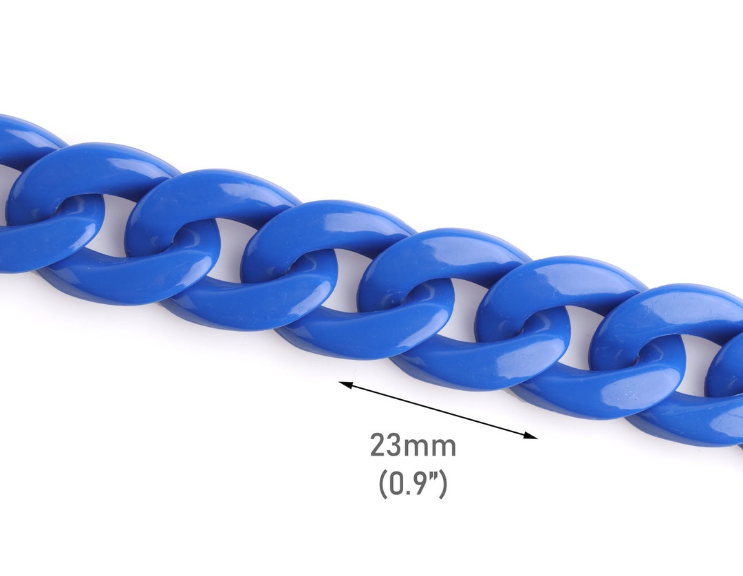 1ft Cobalt Blue Plastic Chain Links, 23 X 17mm, Loose Link Open, Large ...