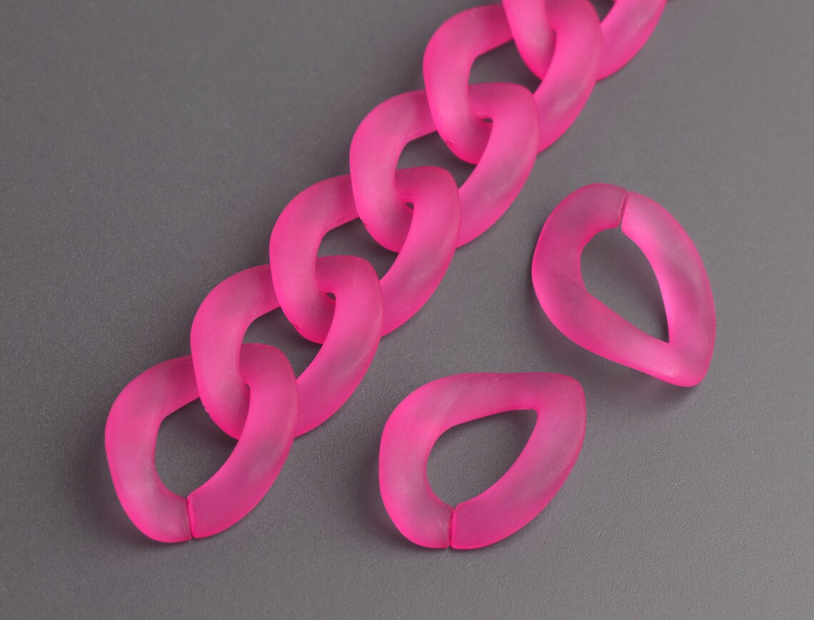 1ft Frosted Hot Pink Plastic Chain Links 23 X 17mm | Etsy