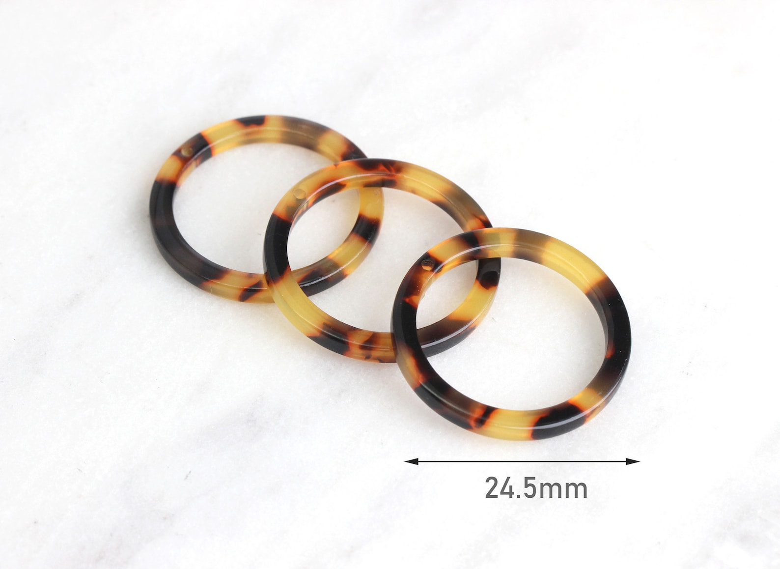 4 Flat Circle Rings in Tortoise Shell Colors, 1" Rings Tortoise Jewelry ...