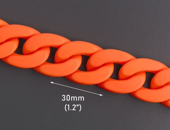 1ft Large Matte Neon Orange Plastic Chain Links 30 X 20mm - Etsy