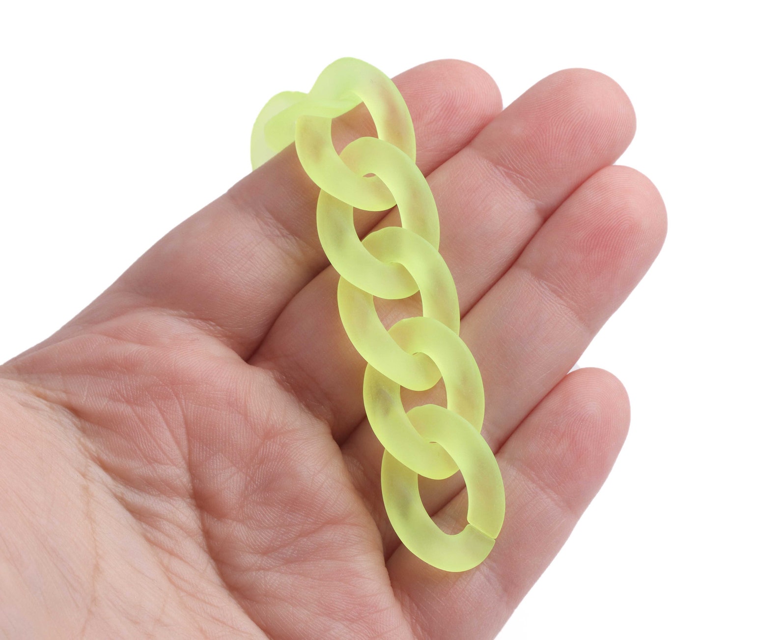 1ft Frosted Neon Yellow Acrylic Chain Links 23 x 17mm | Etsy