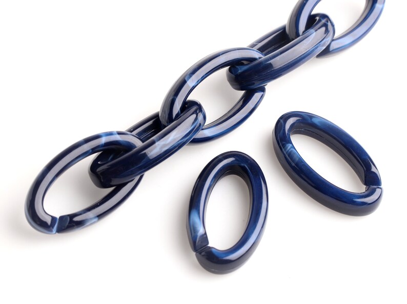 Navy Blue Acrylic Chain 1ft, 35x20mm, Oval Cable Chain by Foot, Handbag ...