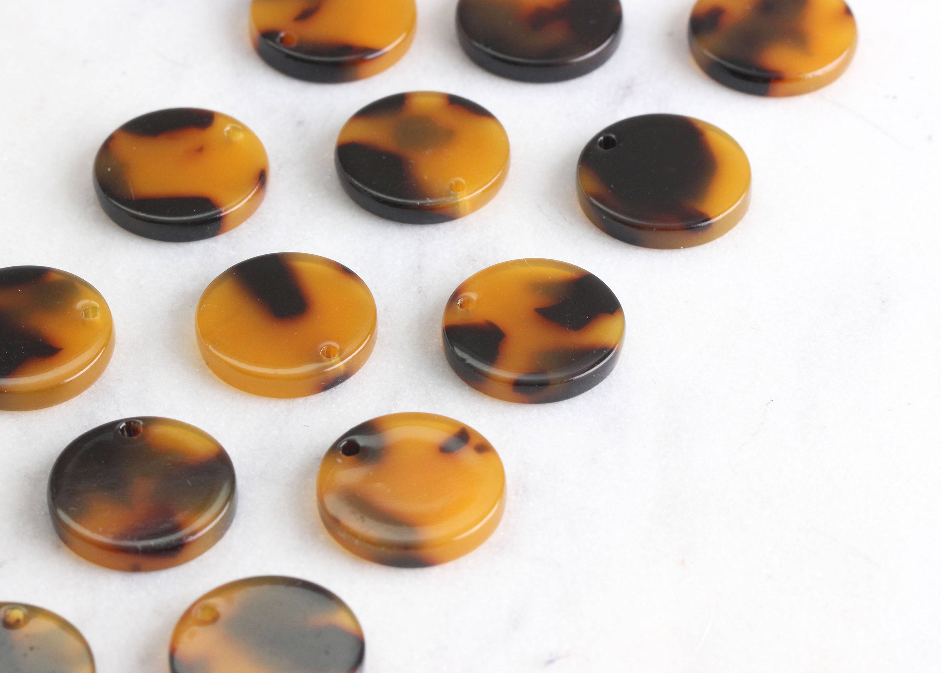 4 Tortoise Bead Charm 15mm, Vintage Tortoise Shell Drop Bead Plastic ...