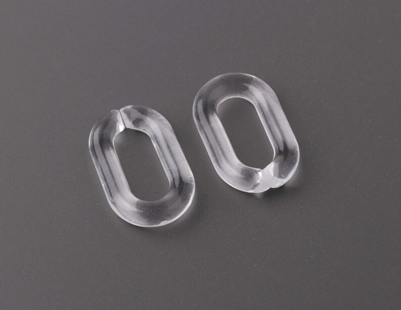 1ft Clear Plastic Chain Links, 28 X 17mm, Transparent, Chunky Eyeglass ...