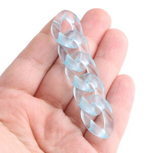1ft Sky Blue Plastic Chain Links, 23mm X 17mm, Lucite Bracelet Curb ...