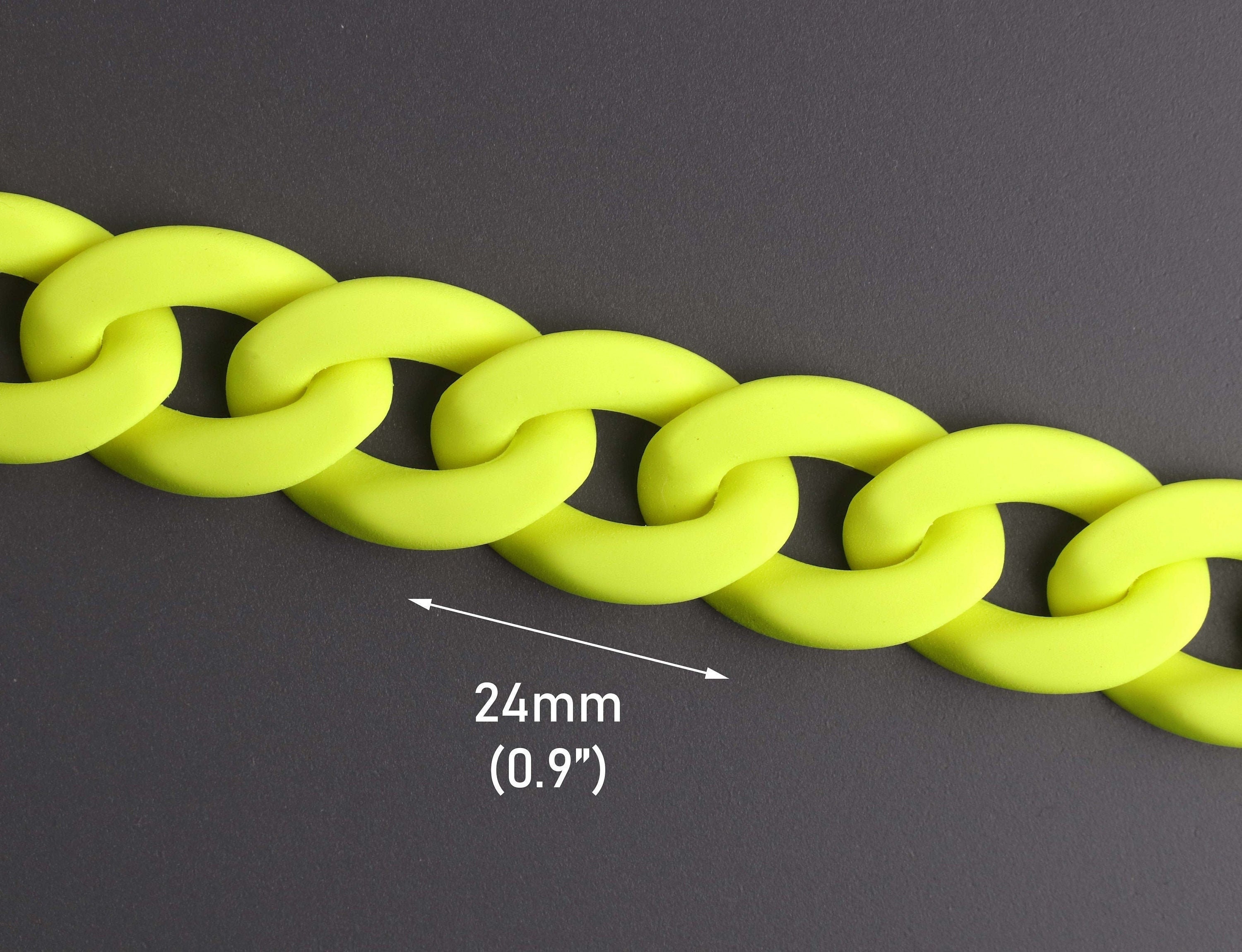 1ft Matte Neon Yellow Plastic Chain Links 24 X 17mm Cuban - Etsy