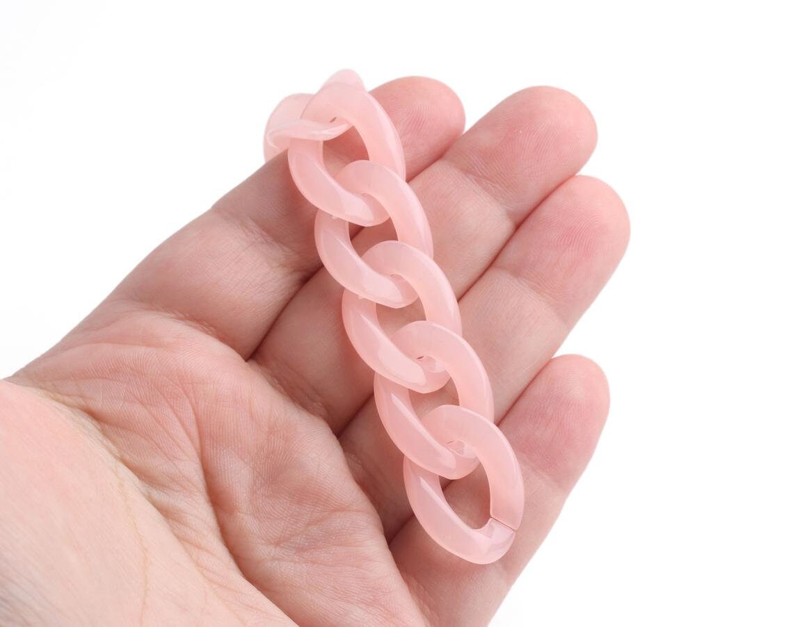 1ft Ethereal Acrylic Chain Links in Soft Pastels, 23 X 17mm, Light Pink ...
