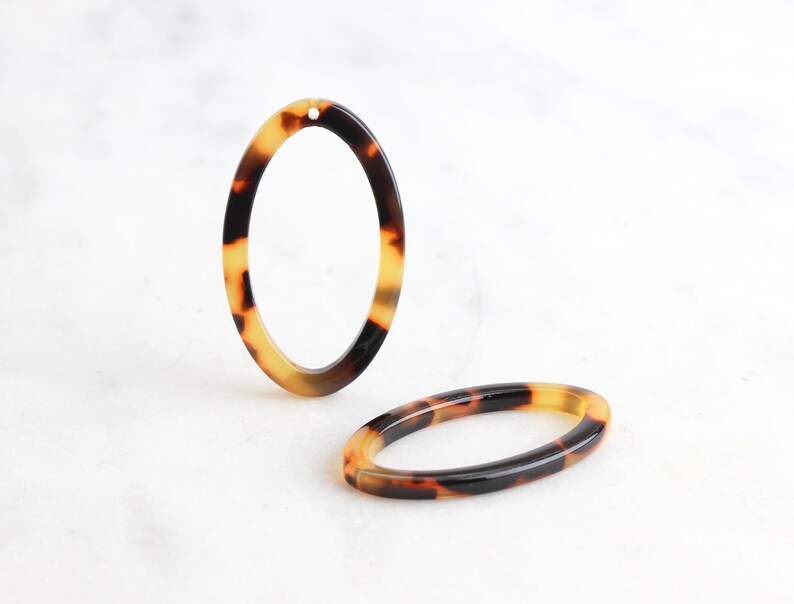4 Oval Acrylic Charms 33mm Tortoise Shell Jewelry Supply - Etsy