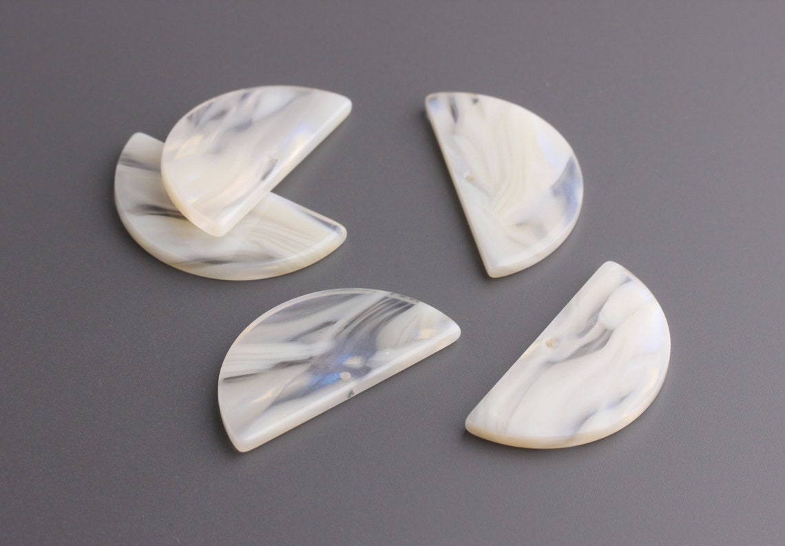 2 Northern Lights Half Moon Blanks 37mm Half Circle Cream - Etsy