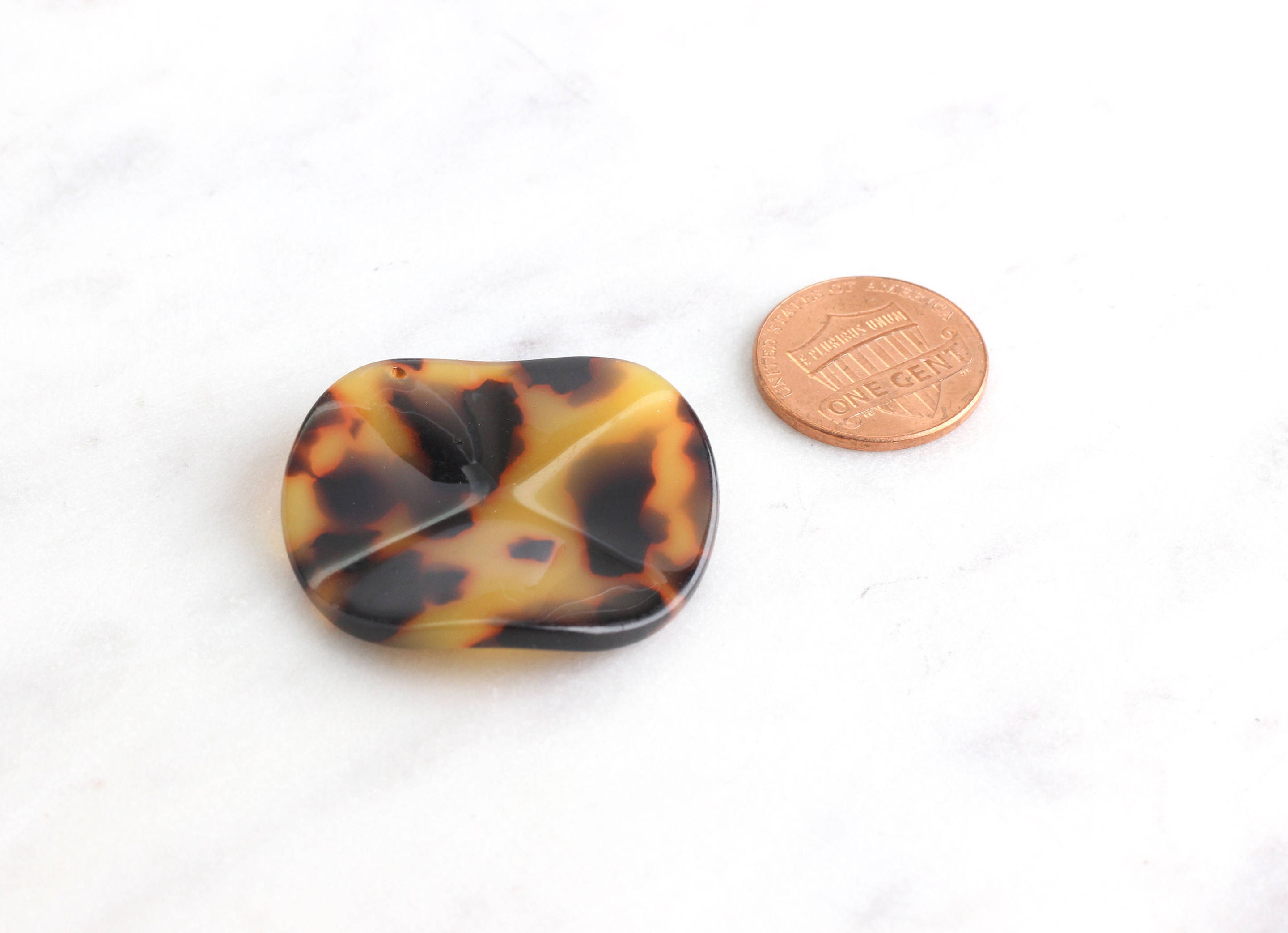 2 Large Wavy Discs 33.5mm Acetate Tortoise Shell Brown Wavy | Etsy