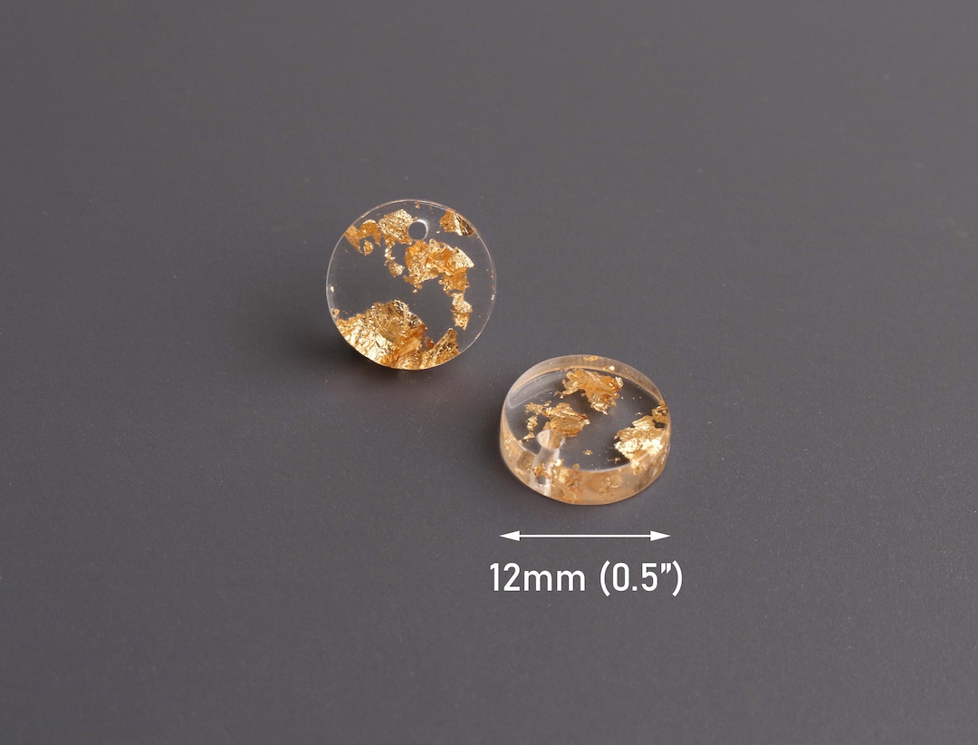 4 Crystal Clear Acrylic Charms With 1 Hole, 12mm, 0.5