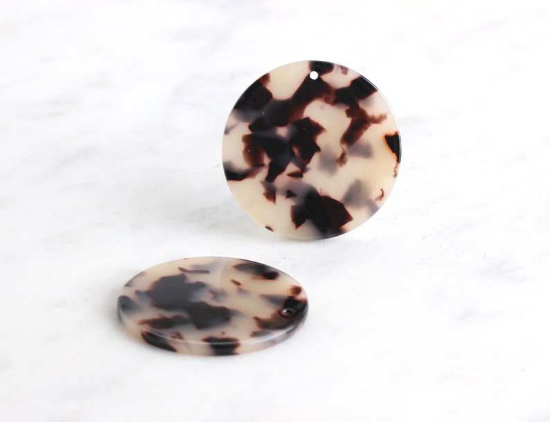 4 Blonde Tortoise Shell Pendant, 35mm Discs Large Circle Acrylic Blanks ...