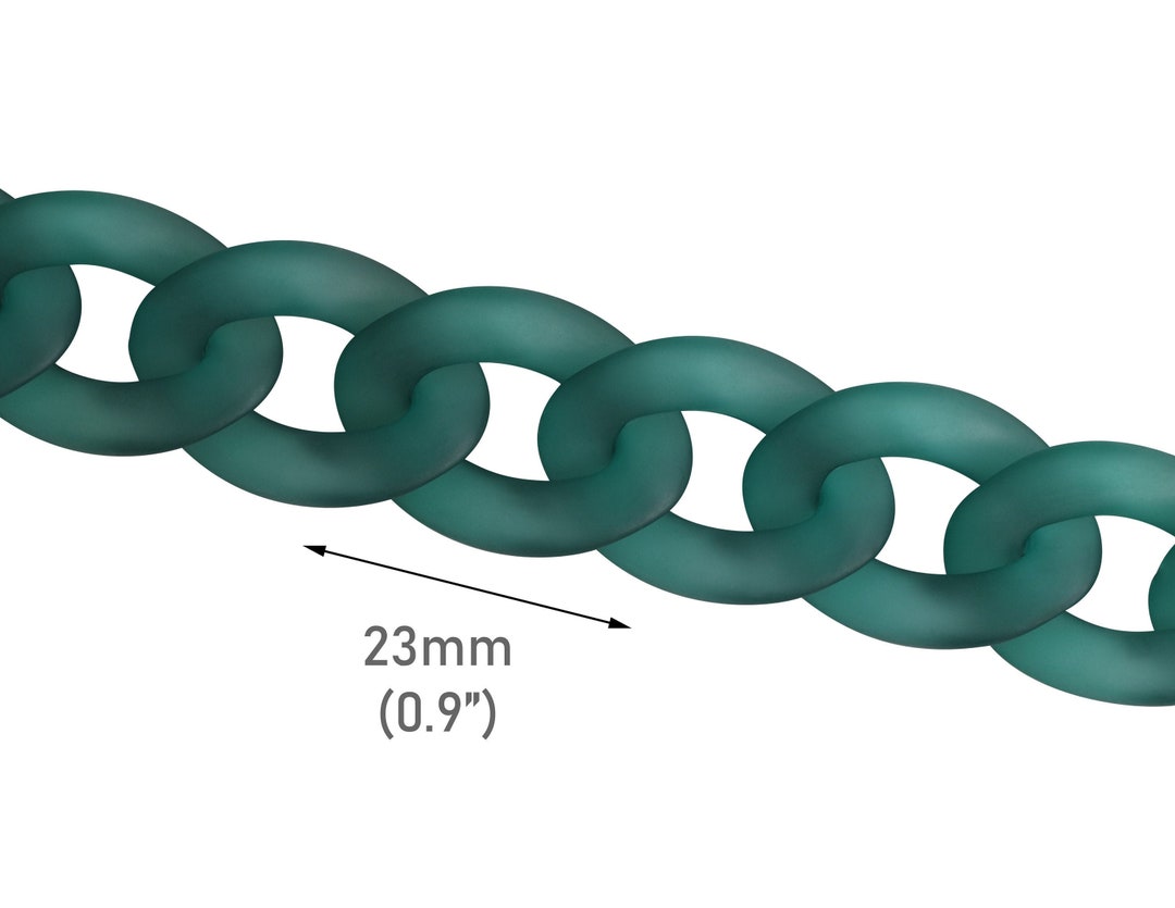 1ft Frosted Dark Green Chain, 23 X 17mm, Plastic Chain for Purse Straps ...