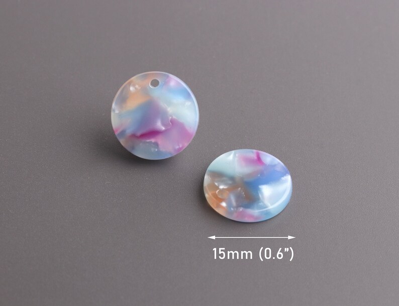 4 Watercolor Resin Round Discs With 1 Hole 15mm Tortoise - Etsy