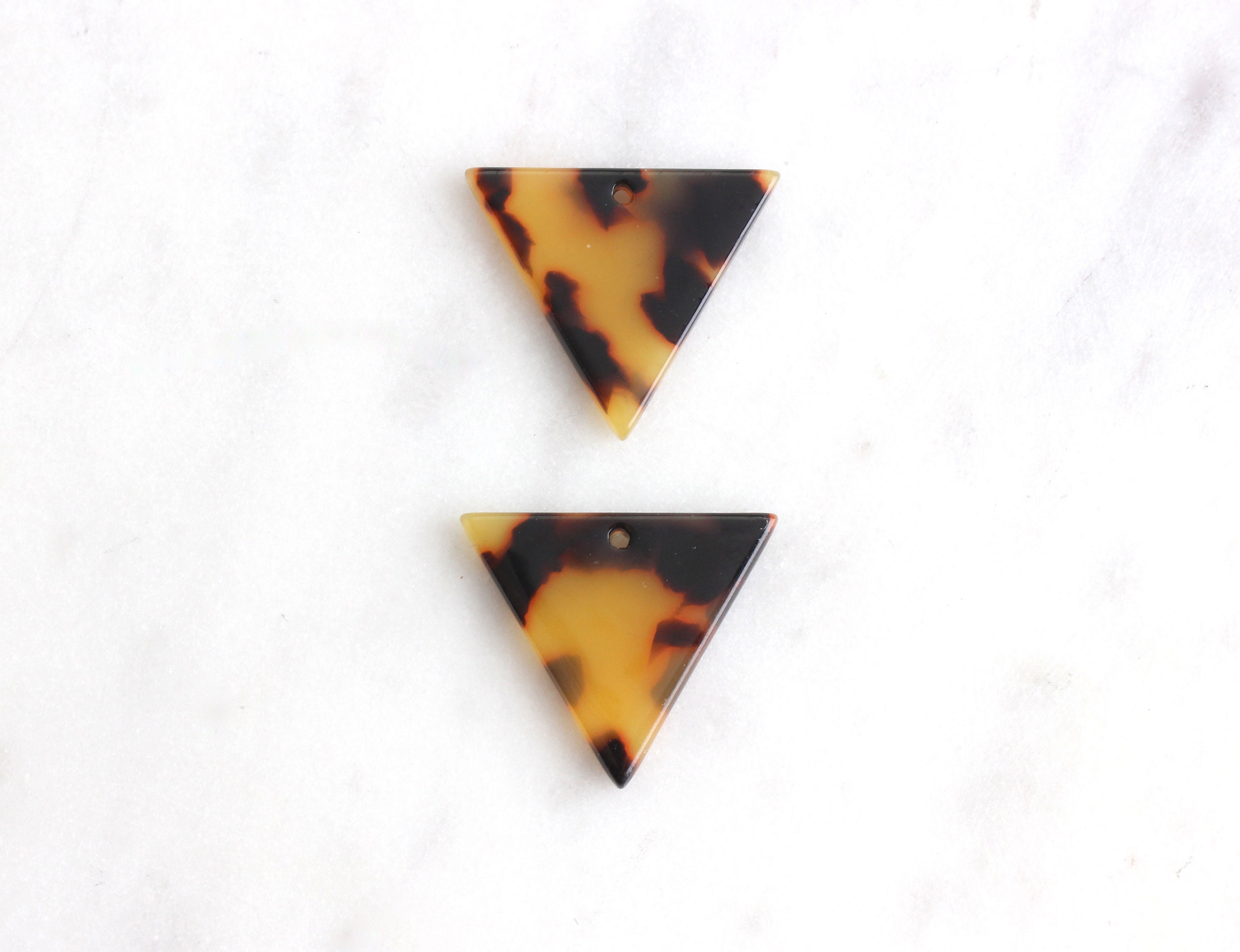 4 Dark Tortoise Shell Triangle Flag Beads, Amber Triangle Chevron ...