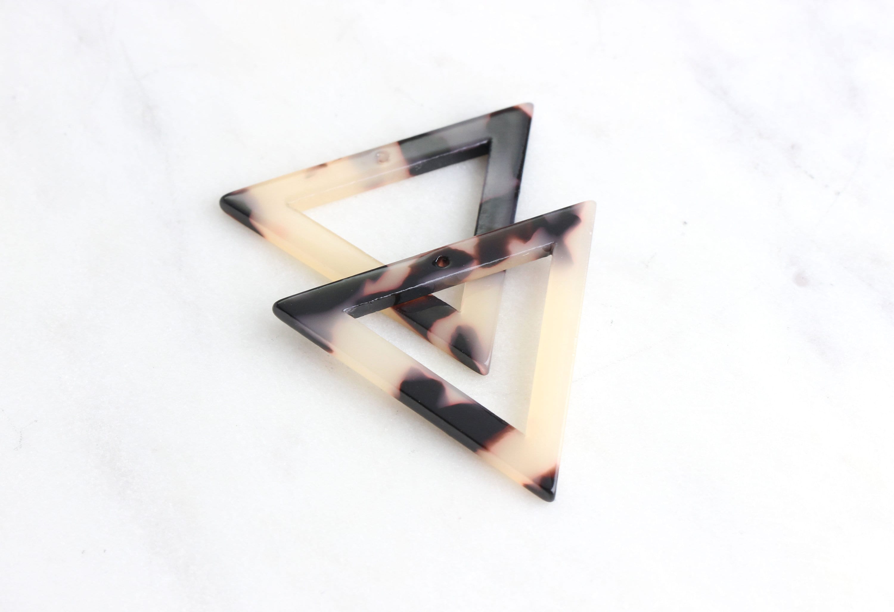 2 Big Triangles With Holes in the Middle Blonde Tortoise - Etsy