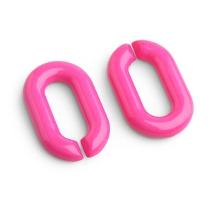 1ft Hot Pink Acrylic Chain Links, 31 X 19mm, Chunky Plastic Chain for ...