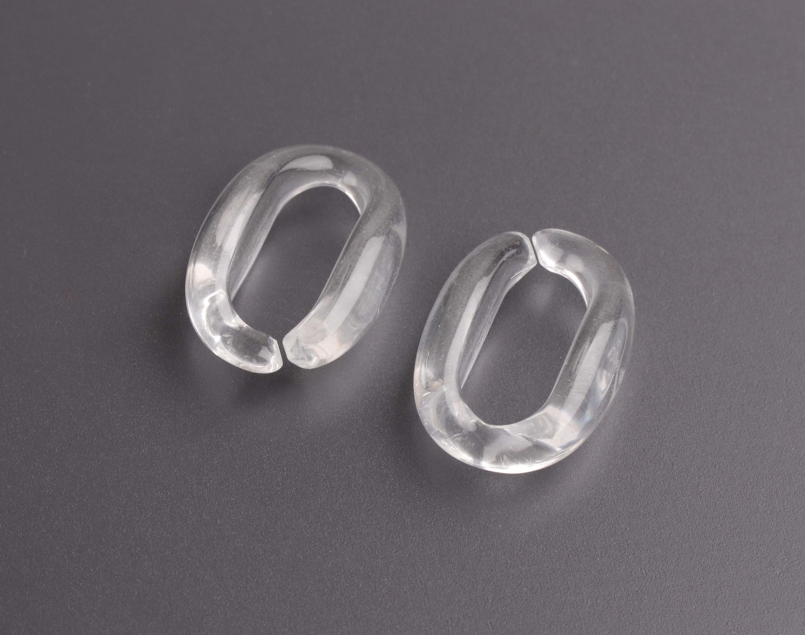1ft Clear Acrylic Chain Links, 27 X 19.5mm, Flared Oval Cable Chain ...
