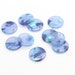 4 Flat Round Drops in Blue Tortoise Shell, Dark Blue Acetate Charms ...