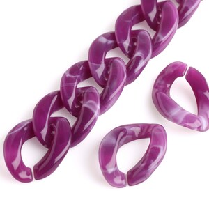 1ft Purple Acrylic Chain Links, 24 X 17mm, Plastic Chain, Twisted Oval ...