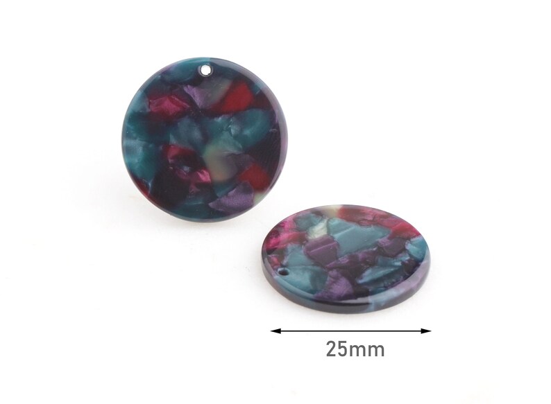 4 Flat Resin Circles, Galaxy Color, Cellulose Acetate Beads, Acetate ...