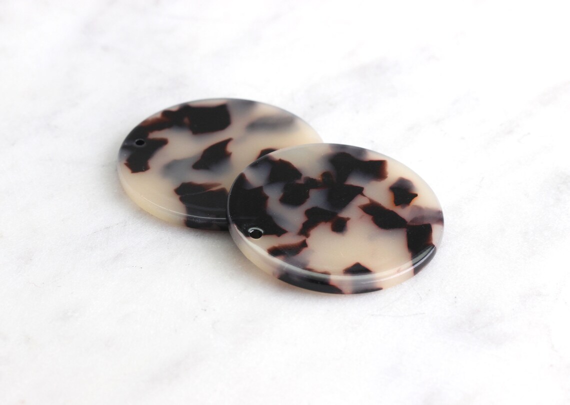 4 Blonde Tortoise Shell Pendant, 35mm Discs Large Circle Acrylic Blanks ...