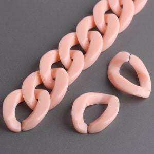 1ft Pastel Pink Plastic Chain Links, 23x17mm DIY Craft Chain, Light ...