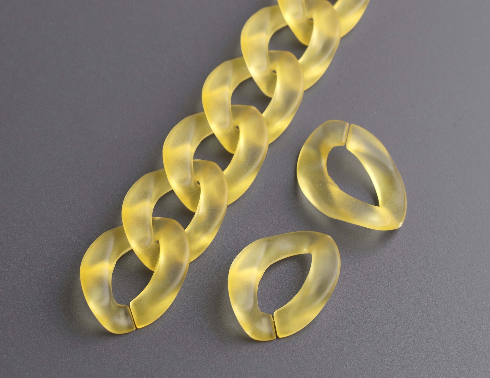 1ft Frosted Acrylic Chain Links in Yellow 23 X 17mm Matte - Etsy UK