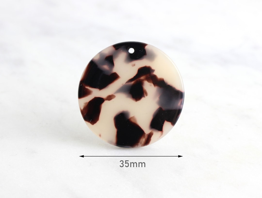 4 Blonde Tortoise Shell Pendant, 35mm Discs Large Circle Acrylic Blanks ...