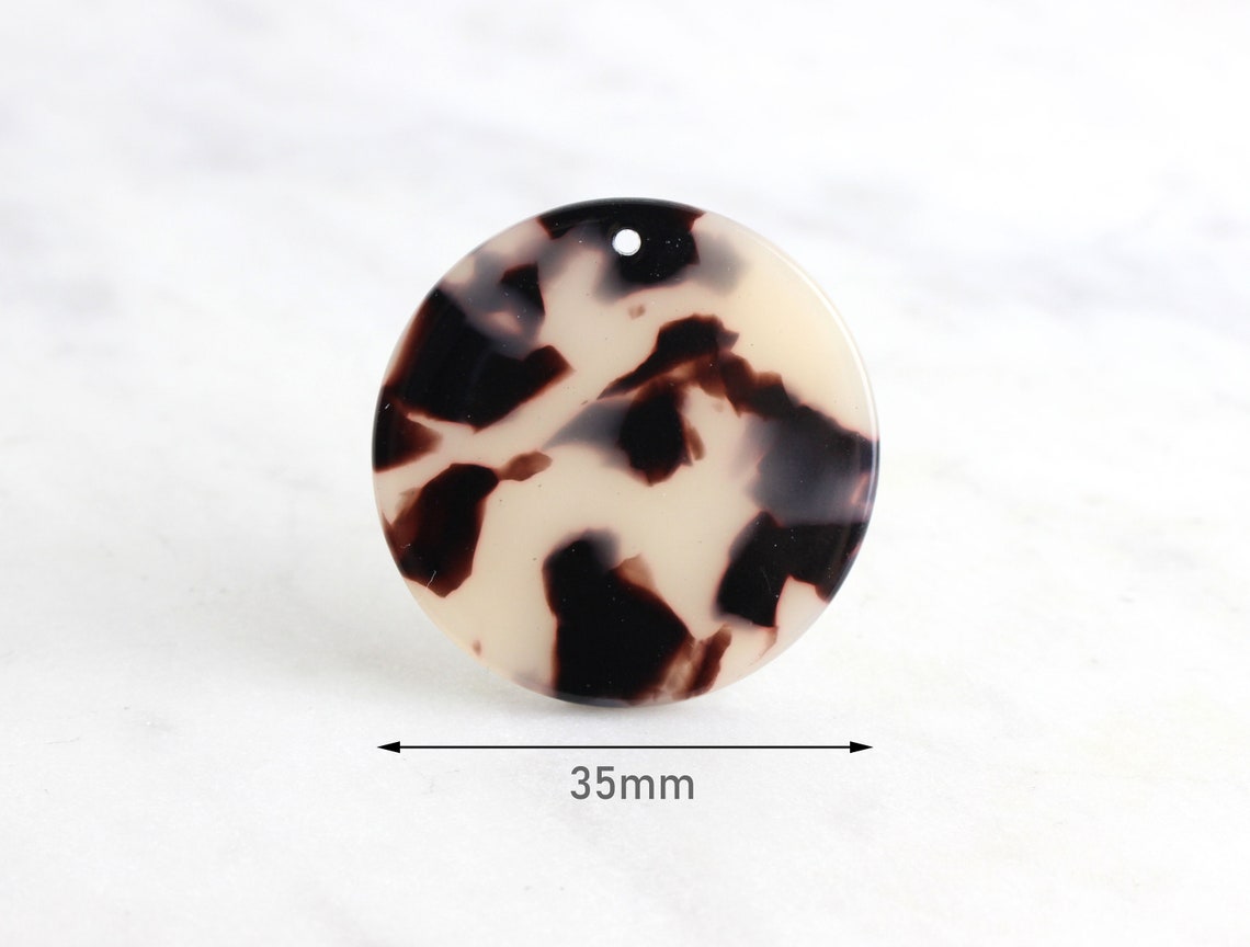 4 Blonde Tortoise Shell Pendant, 35mm Discs Large Circle Acrylic Blanks ...