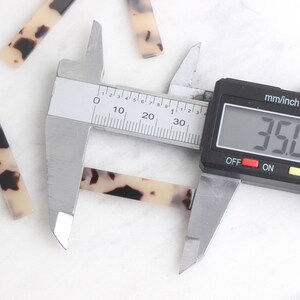 4 White Tortoise Shell Charm 1 Hole, 35mm Rectangle Bars Tortoise ...
