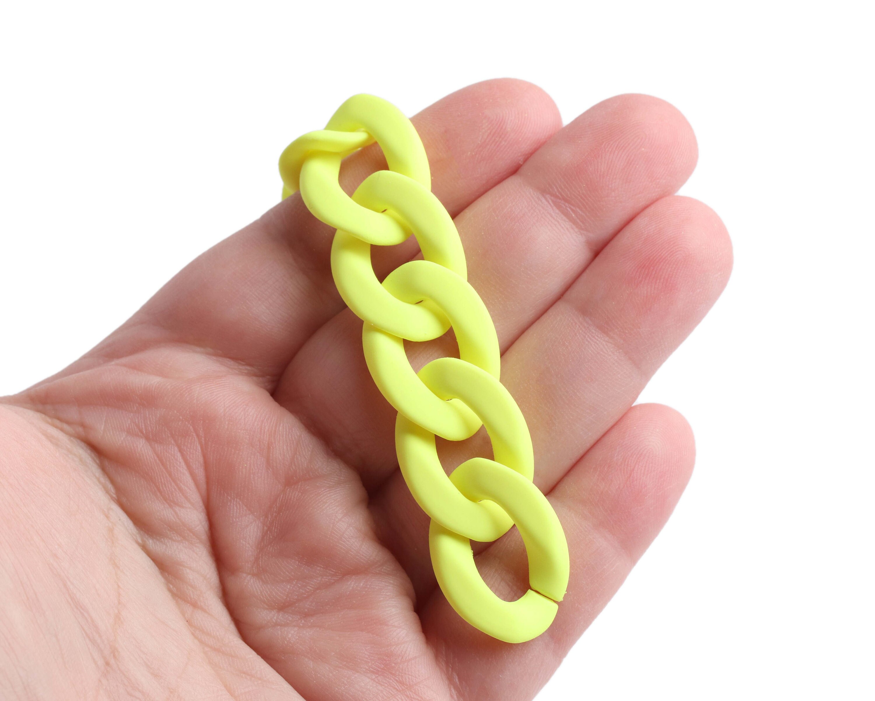 1ft Matte Neon Yellow Plastic Chain Links 24 X 17mm Cuban - Etsy