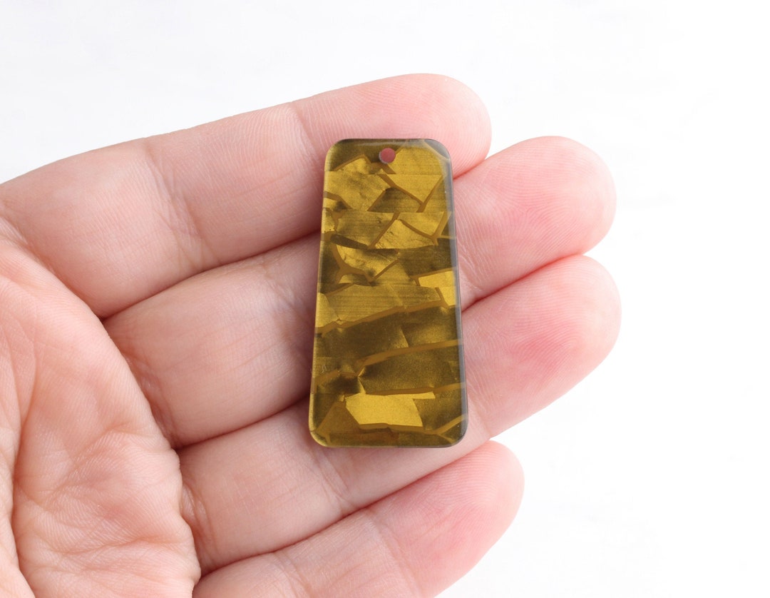 LAST ONES, 2 Metallic Dark Gold Trapezoid, Black Gold Acrylic Shapes ...
