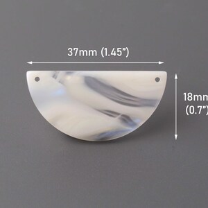 2 Cream Half Moon Connectors With 2 Holes, 37 X 18mm, Gold and Blue ...