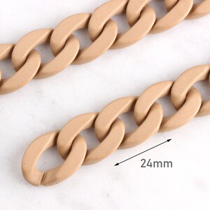 1ft Light Brown Chain, 24x17mm Plastic Chain Links, Chunky Acrylic ...