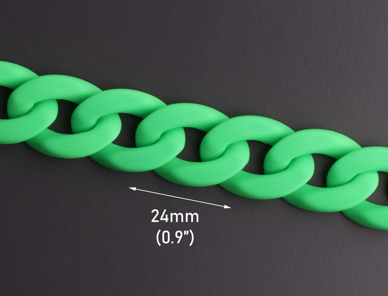 1ft Matte Neon Green Plastic Chain Links 24 X 17mm Medium - Etsy