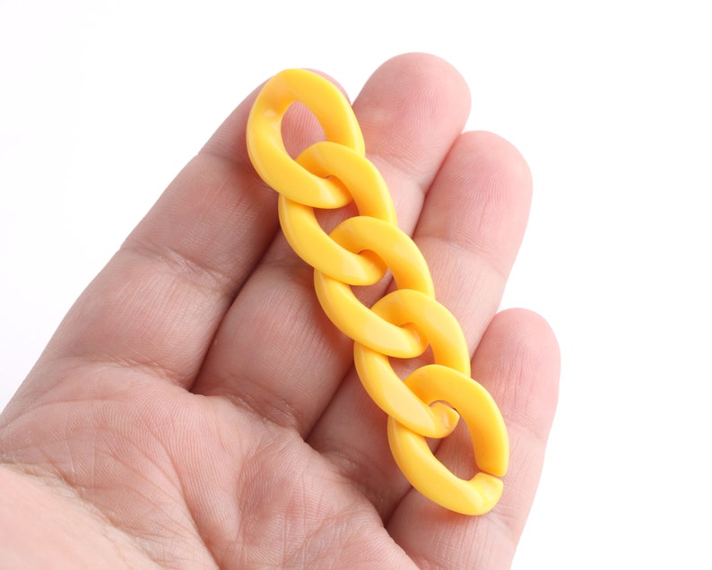 1ft Sunflower Yellow Plastic Chain, 23x17mm, Opaque Yellow Chain ...