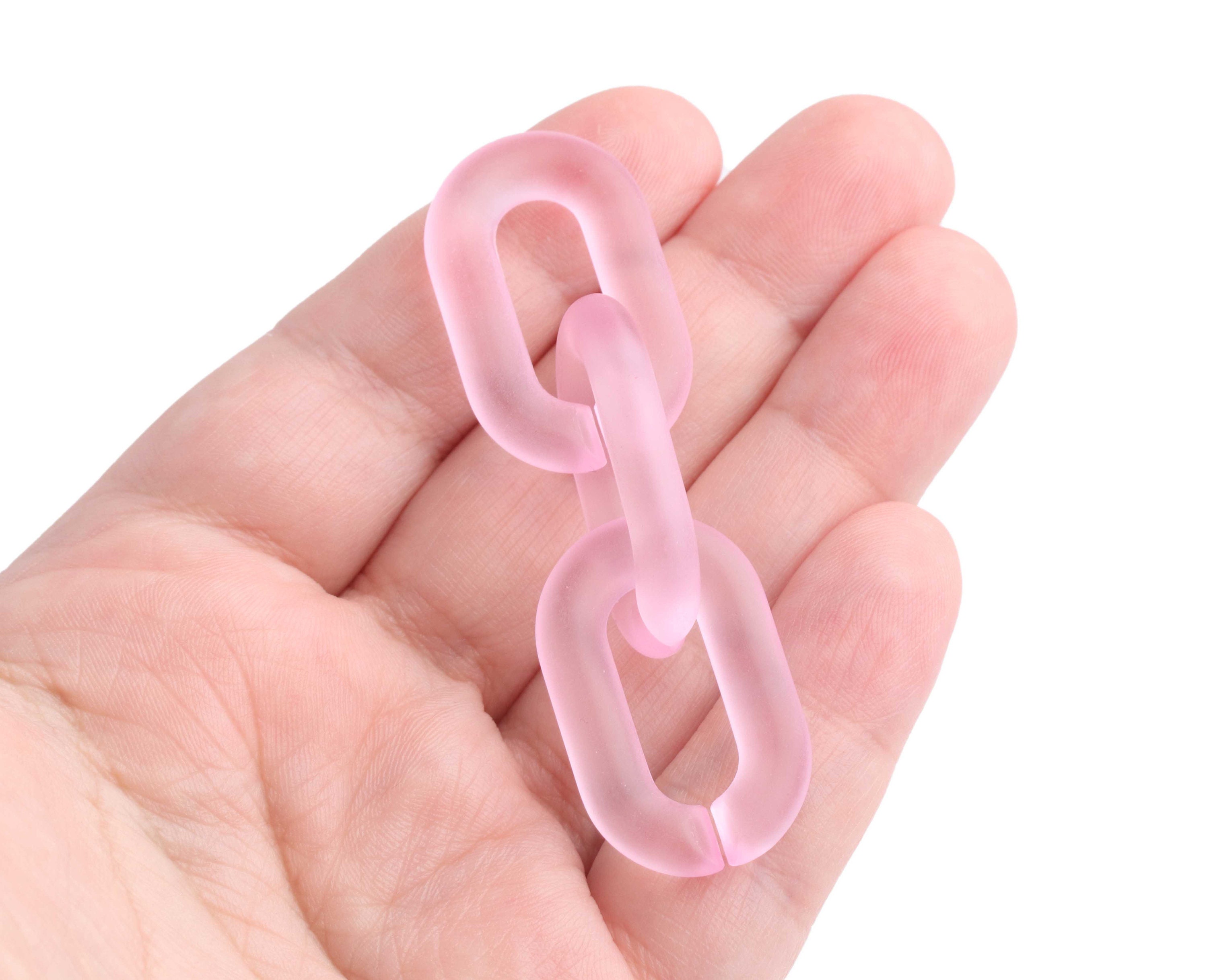 1ft Frosted Ballet Pink Acrylic Chain Links, 31 X 19mm, Matte Pink ...