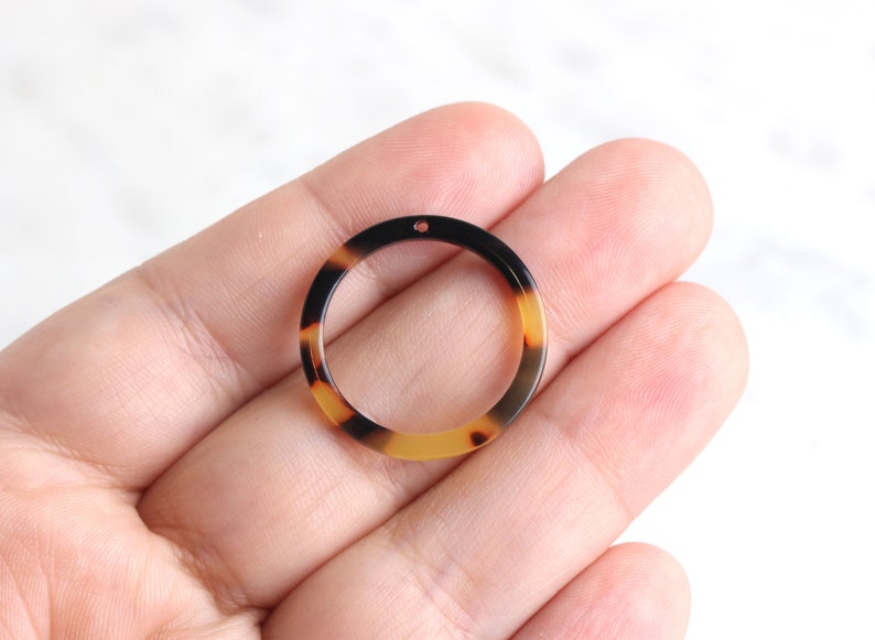 4 Flat Circle Rings in Tortoise Shell Colors, 1" Rings Tortoise Jewelry ...